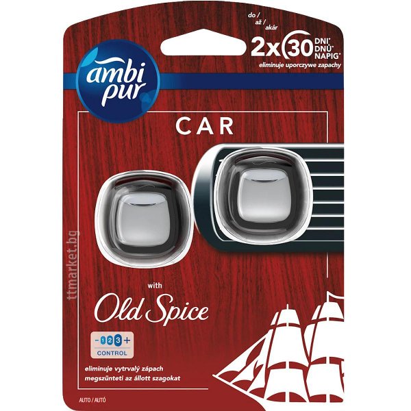 Ambi Pur Car with Old Spice Ароматизатор за кола Пълнител с класически ...